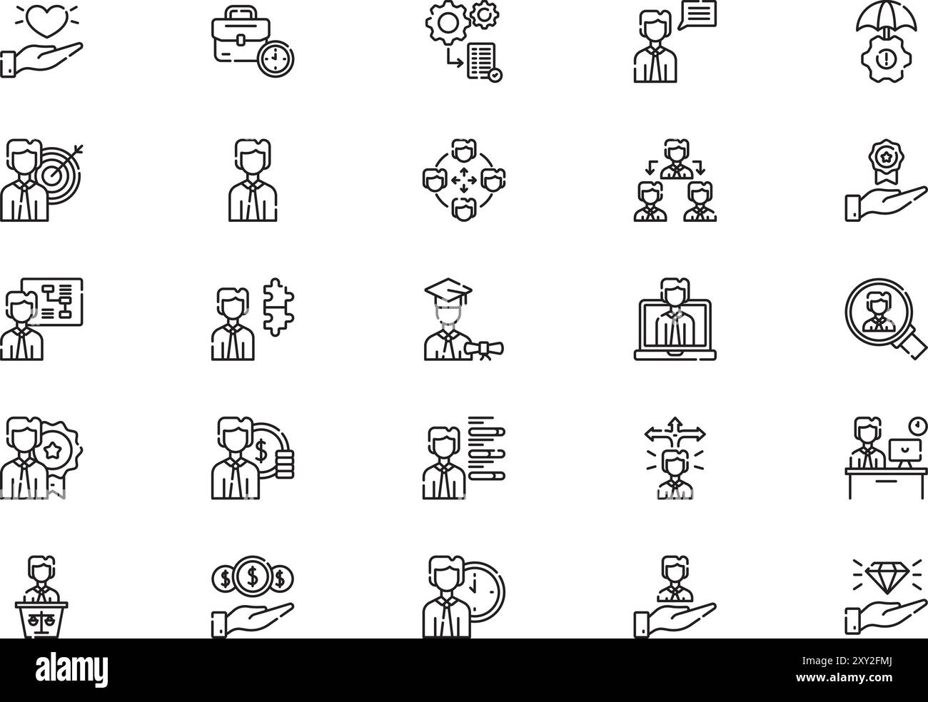 Human capital icons collection is a vector illustration with editable ...