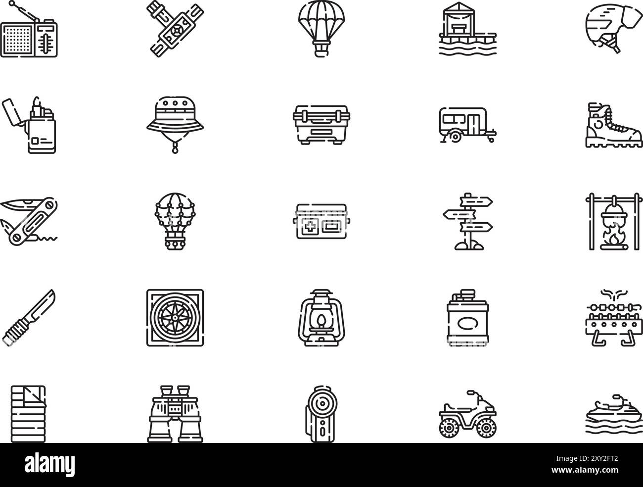 Adventure icons collection is a vector illustration with editable ...