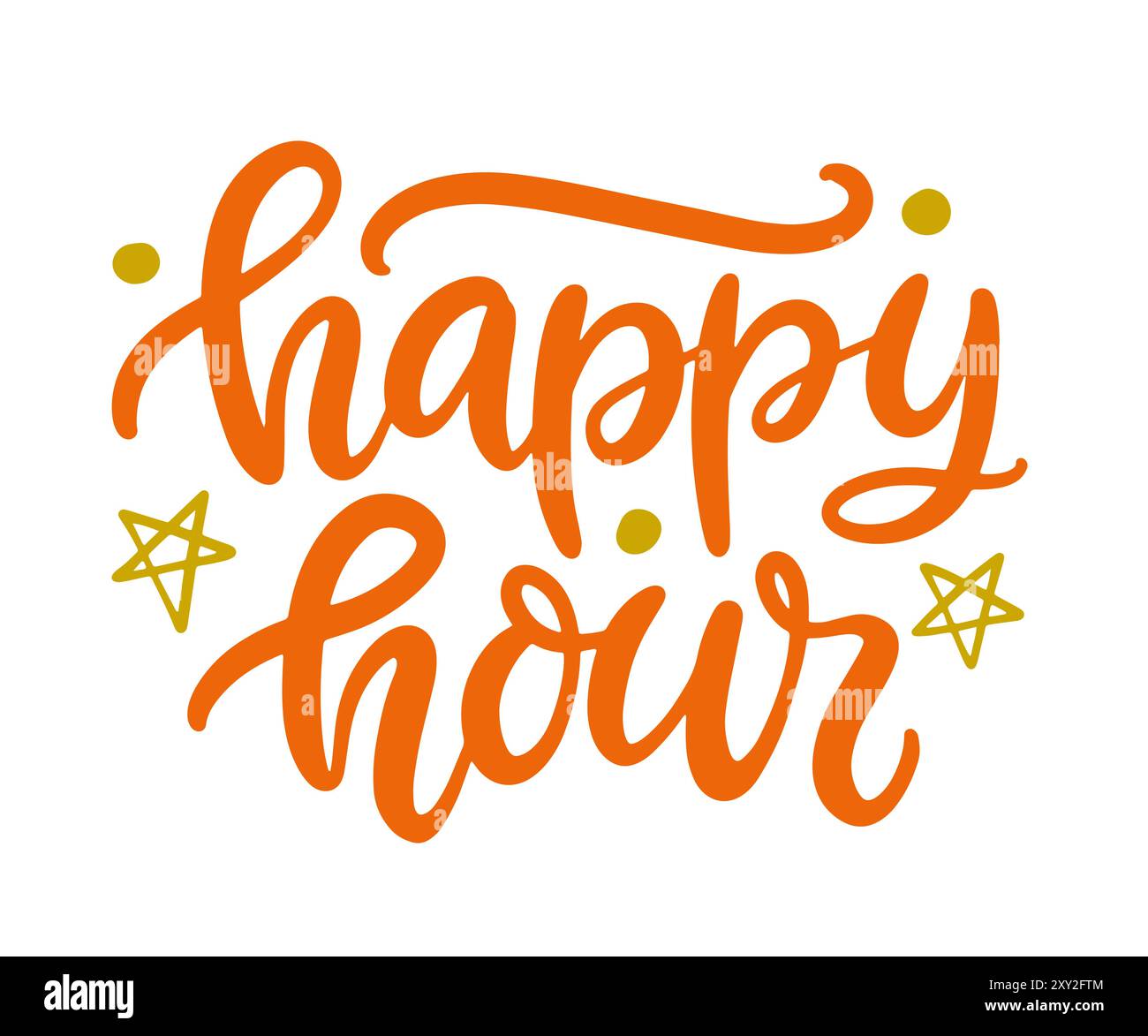 Happy hour badge lettering banner calligraphy Stock Vector Image & Art ...