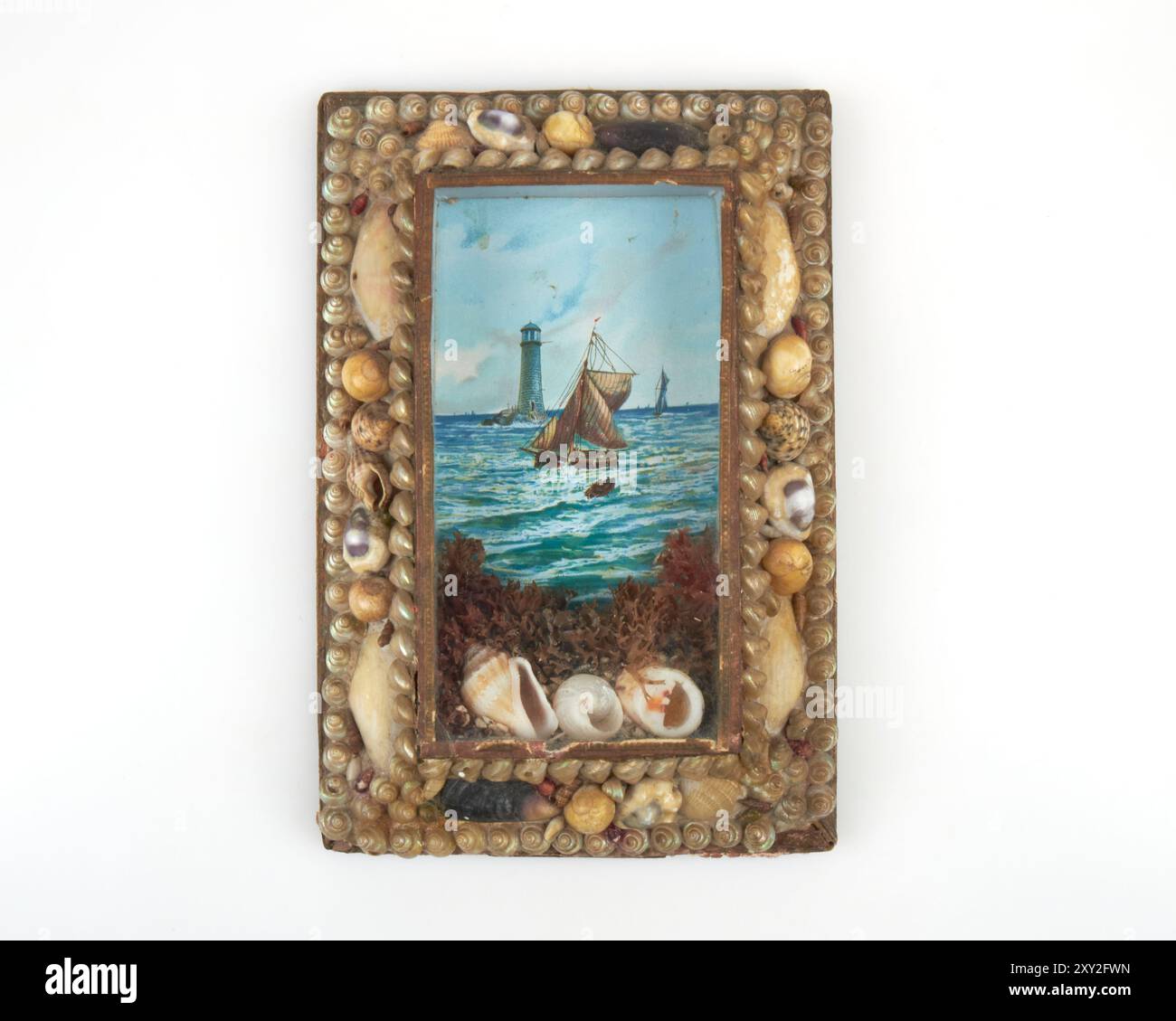 Antique Victorian Shell Art Diorama 1890 Stock Photo - Alamy