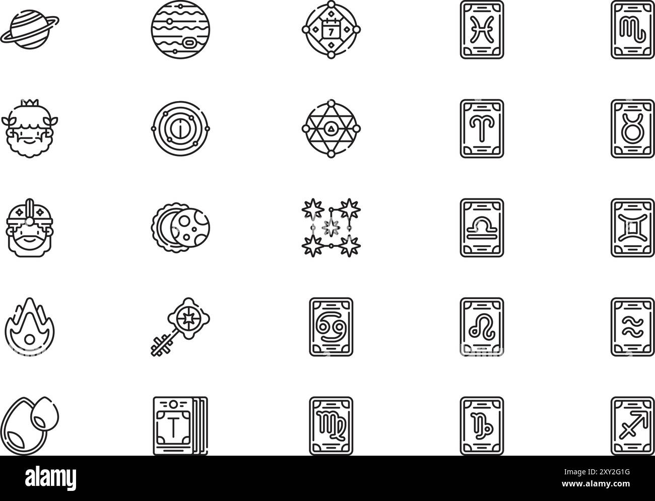 Astrology icons collection is a vector illustration with editable ...