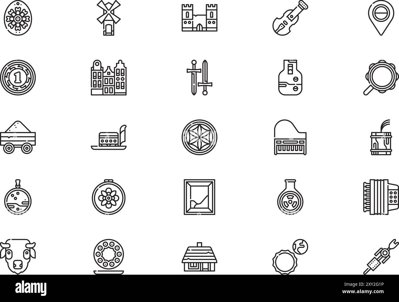 Poland icons collection is a vector illustration with editable stroke ...