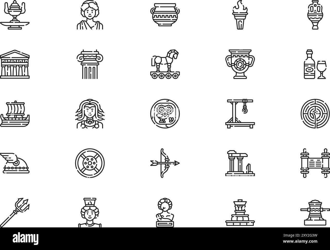 Ancient greece icons collection is a vector illustration with editable ...
