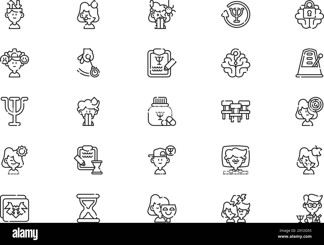 Psychology icons collection is a vector illustration with editable ...
