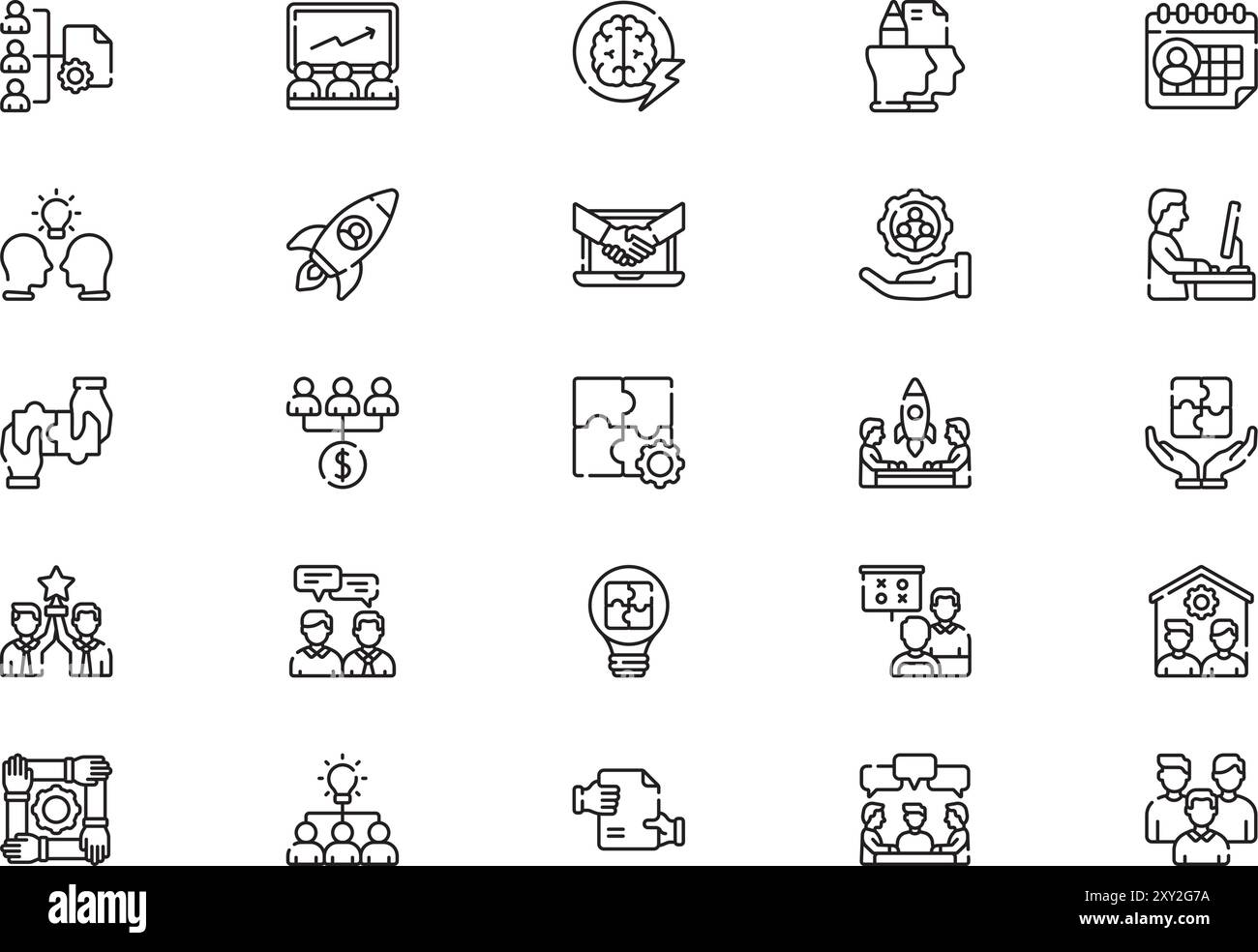 Collaboration icons collection is a vector illustration with editable ...