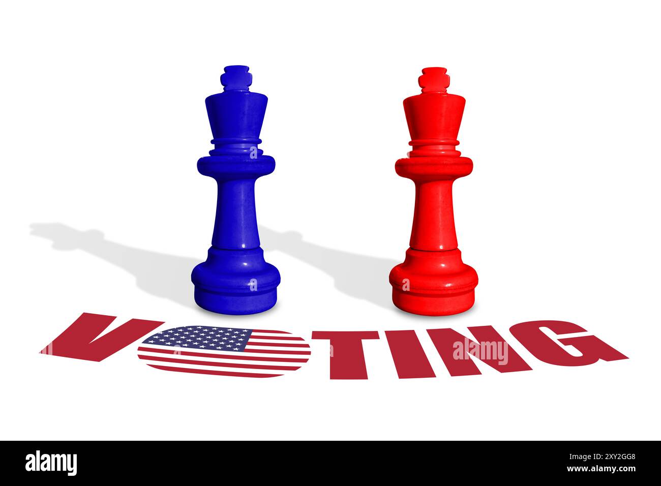 Chess made from Democrats and Republicans colors with word VOTING Stock ...