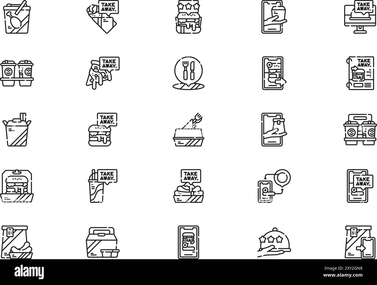 Take away icons collection is a vector illustration with editable stroke Stock Vector Image ...