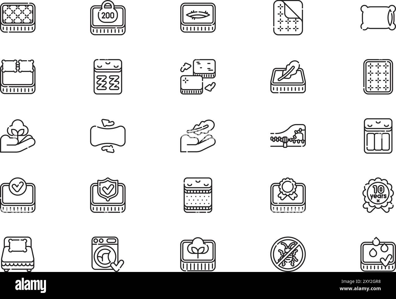 Mattress icons collection is a vector illustration with editable stroke ...