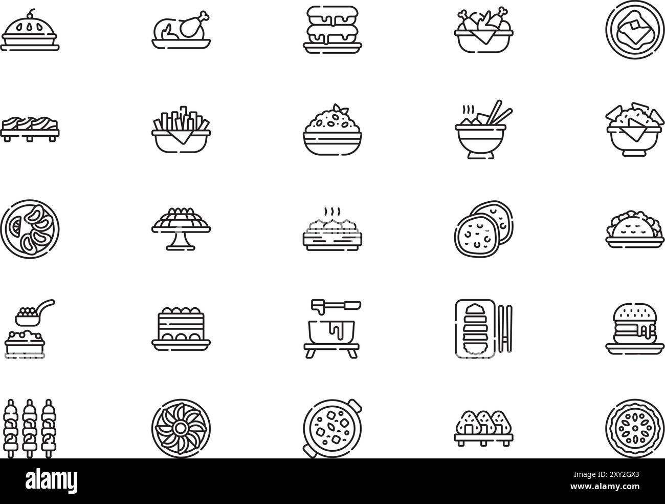 International food icons collection is a vector illustration with ...