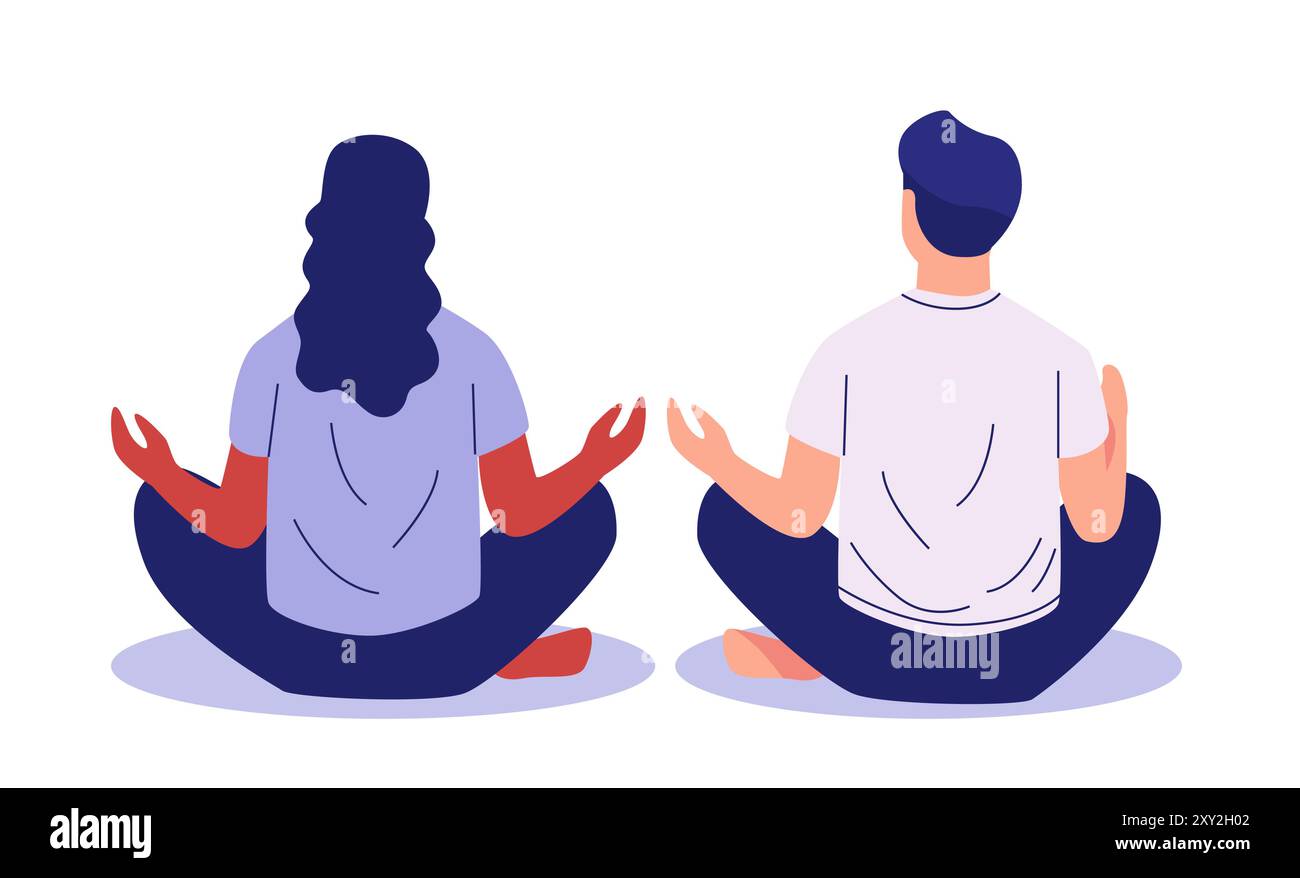 People meditating together peaceful scene wellness back view sitting ...
