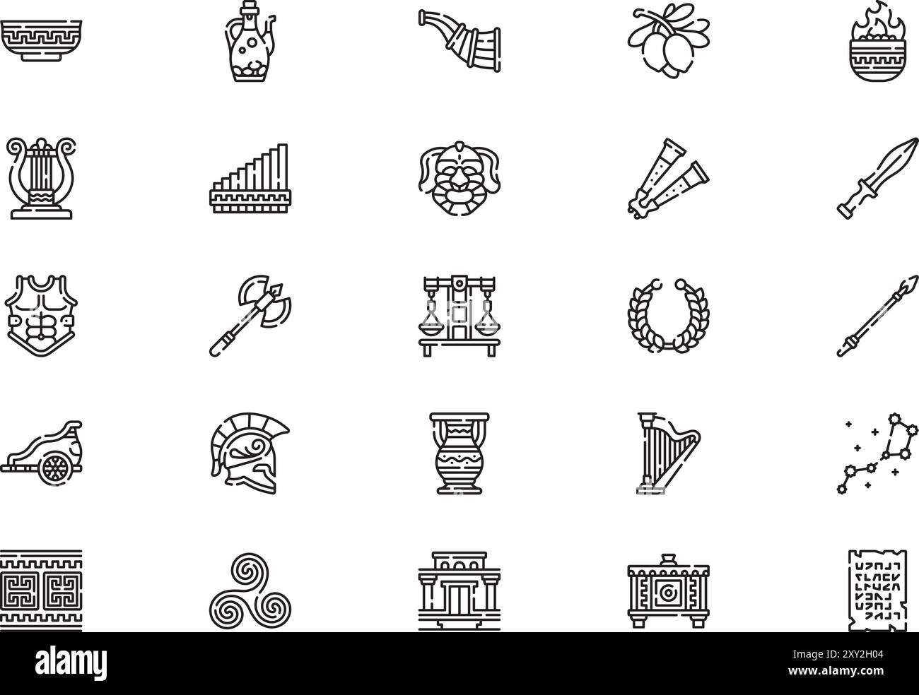 Ancient greece icons collection is a vector illustration with editable ...