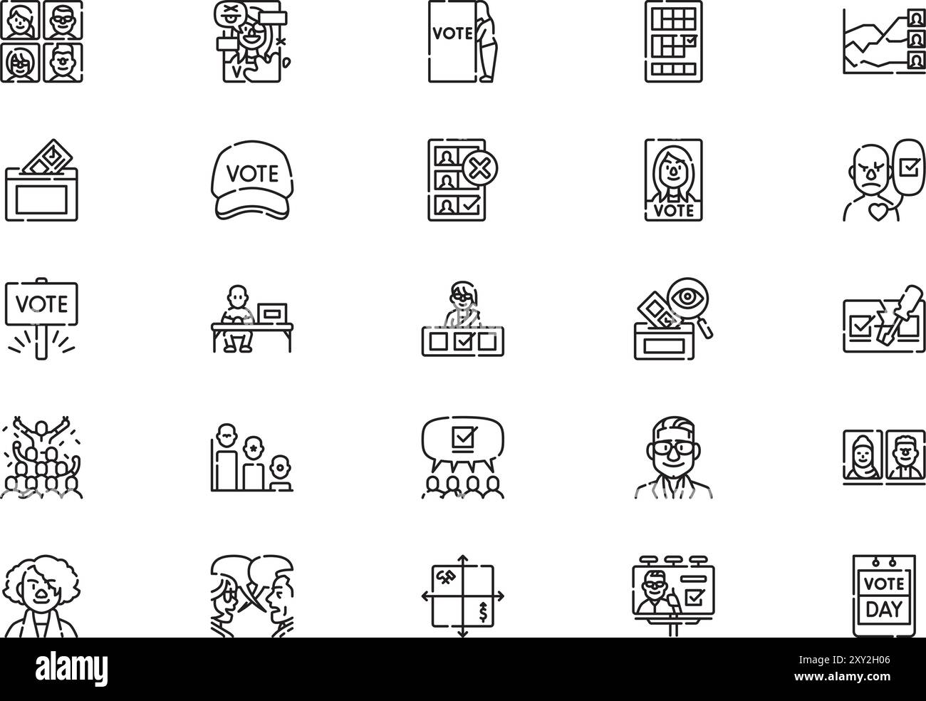 Voting elections icons collection is a vector illustration with ...