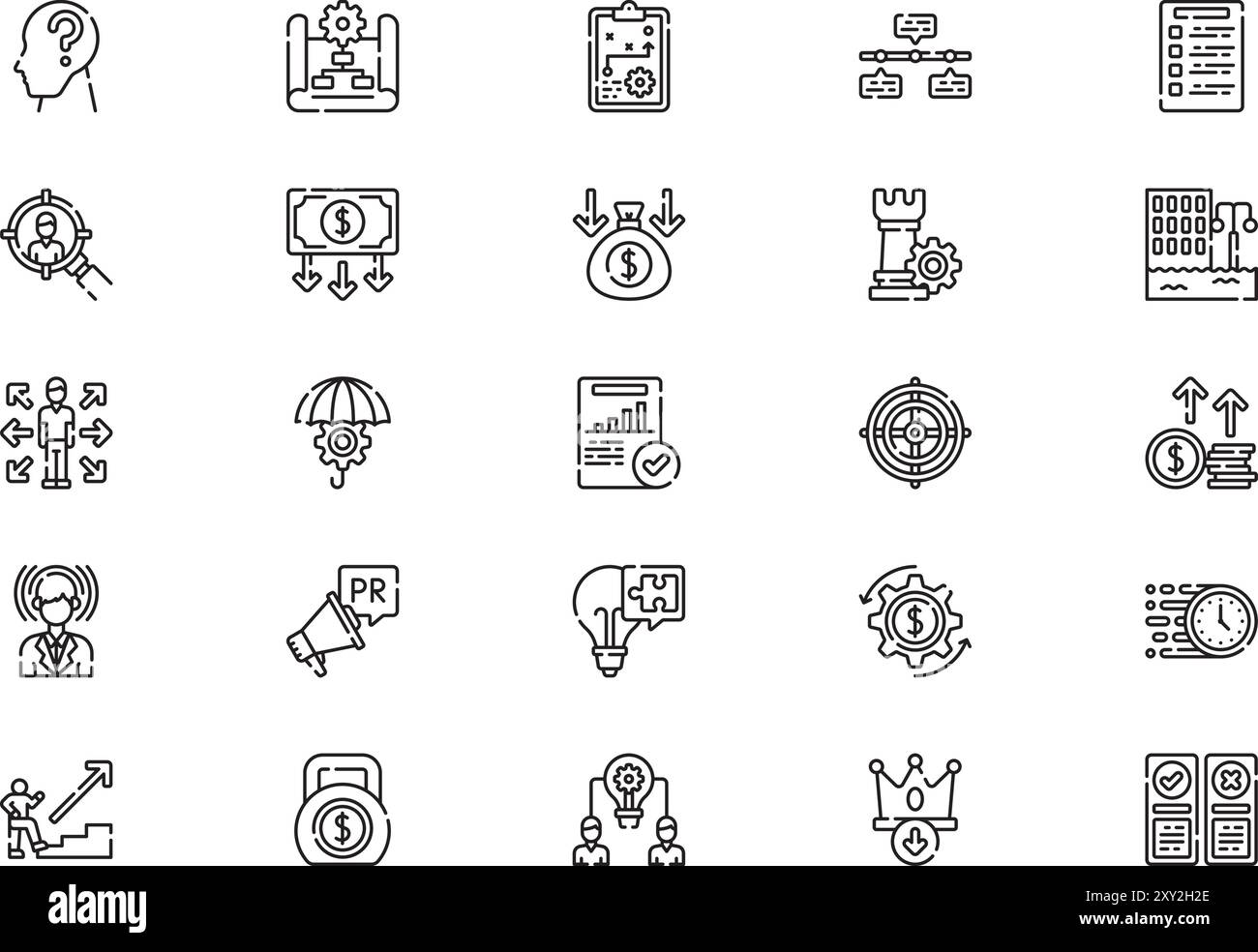 Crisis management icons collection is a vector illustration with ...