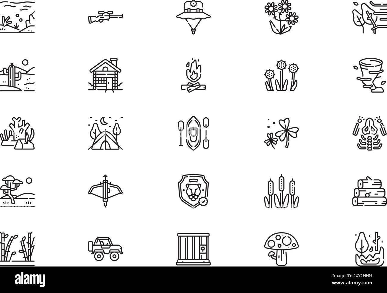 Wildlife icons collection is a vector illustration with editable stroke ...