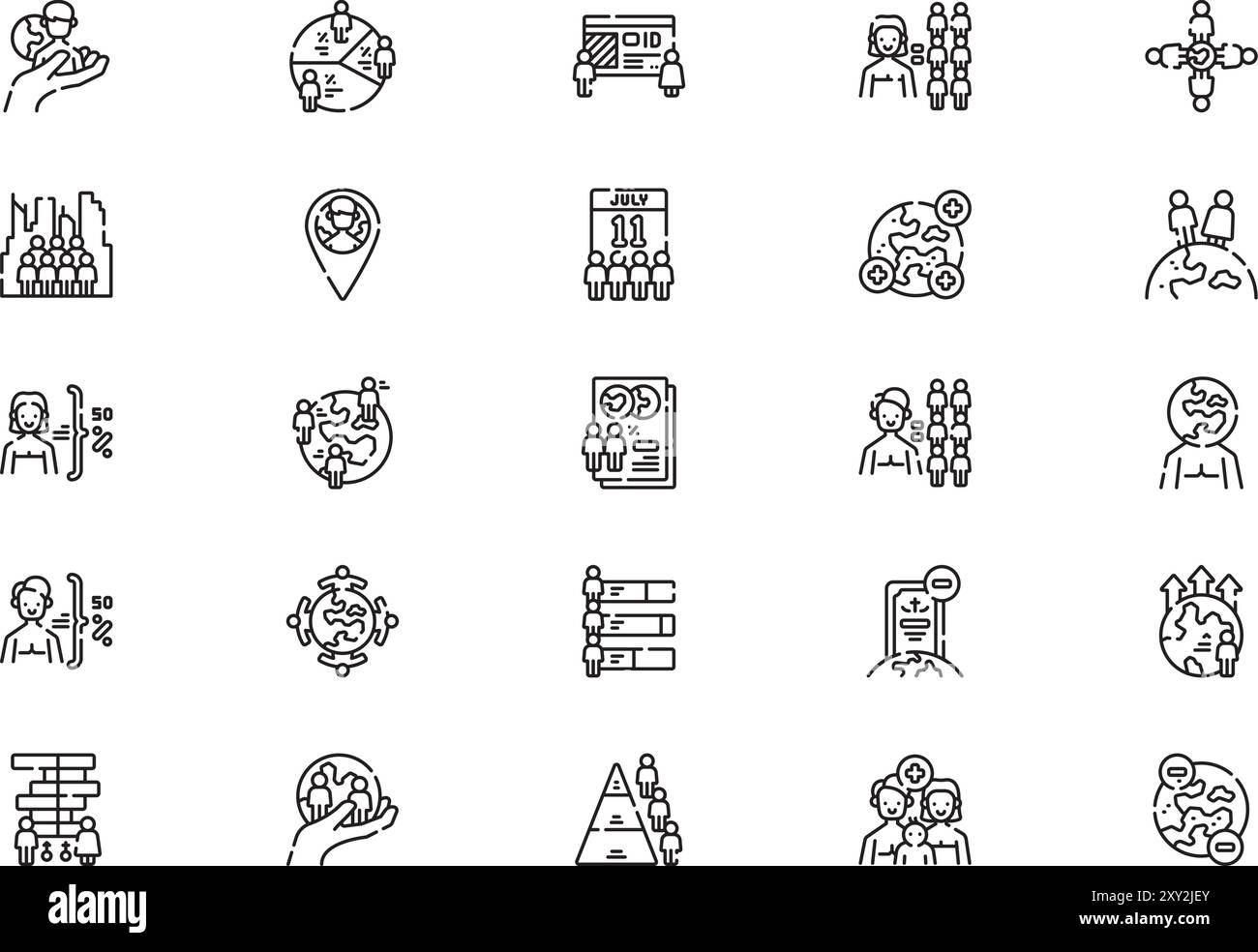 World population icons collection is a vector illustration with ...