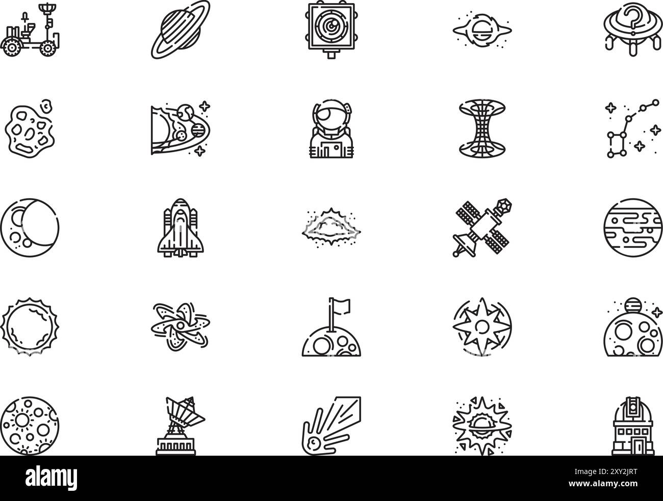 Astronomy icons collection is a vector illustration with editable ...