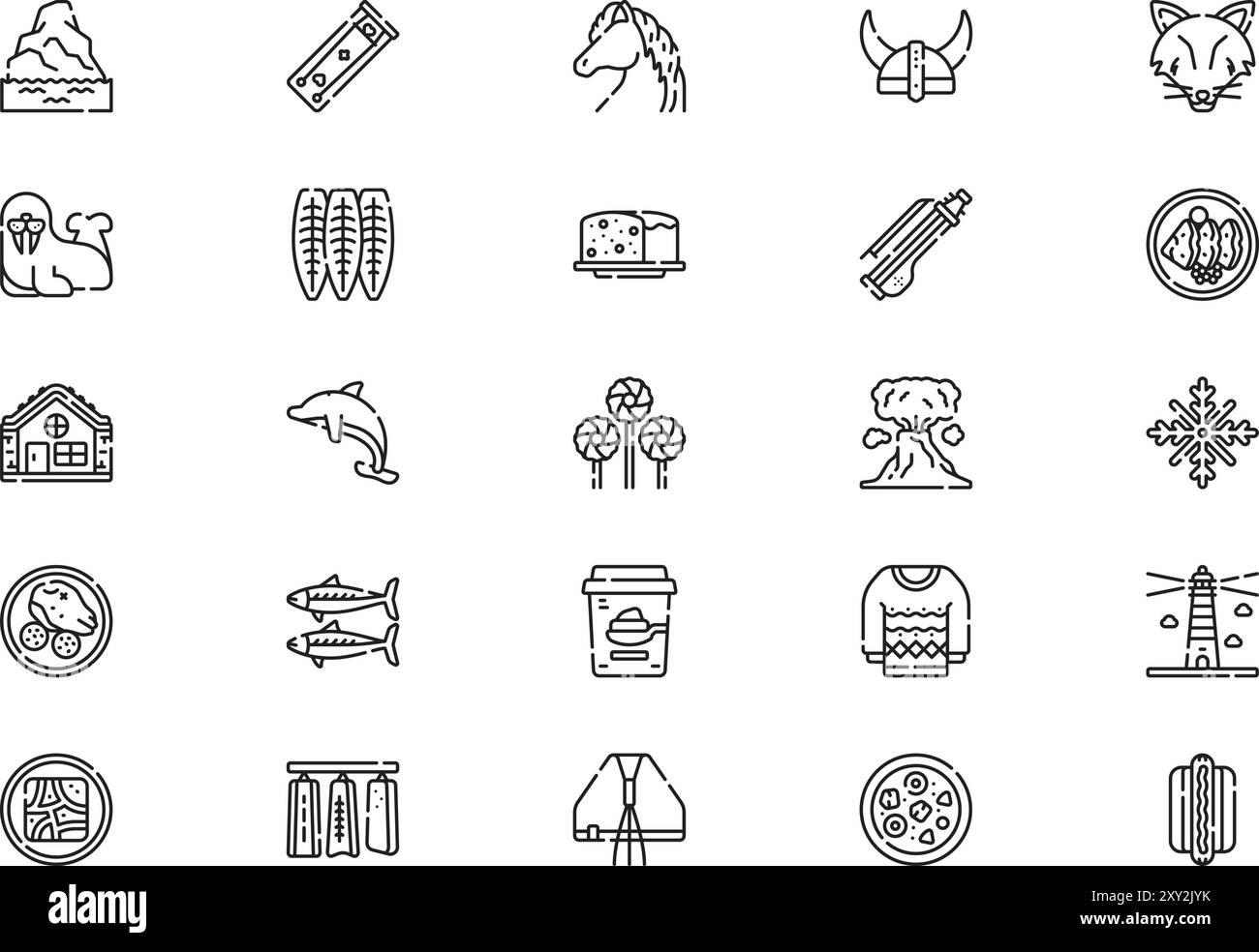 Iceland icons collection is a vector illustration with editable stroke ...