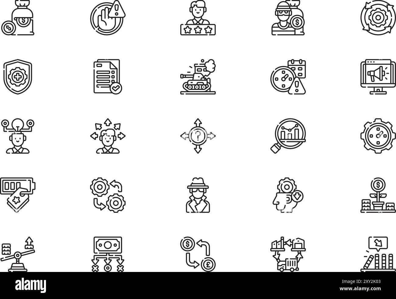 Business risks icons collection is a vector illustration with editable ...