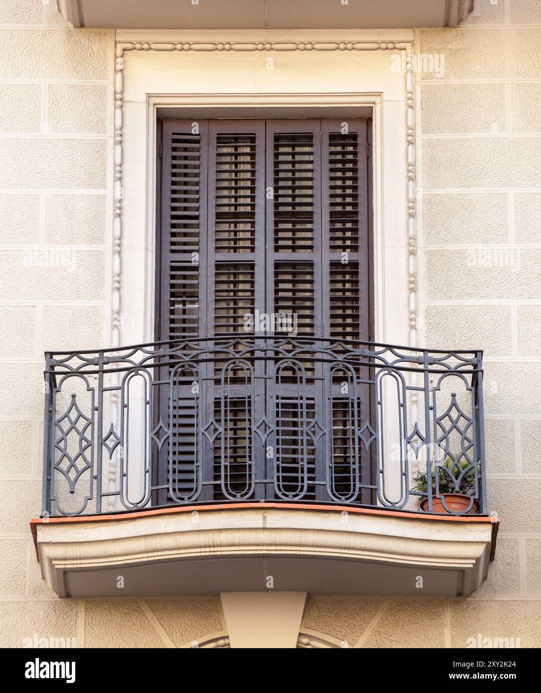 Balcony of a house, front facade detail Stock Photo - Alamy