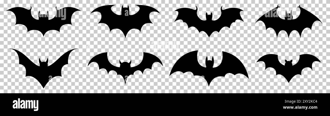 Halloween bats isolated on transparent background Stock Vector Image ...