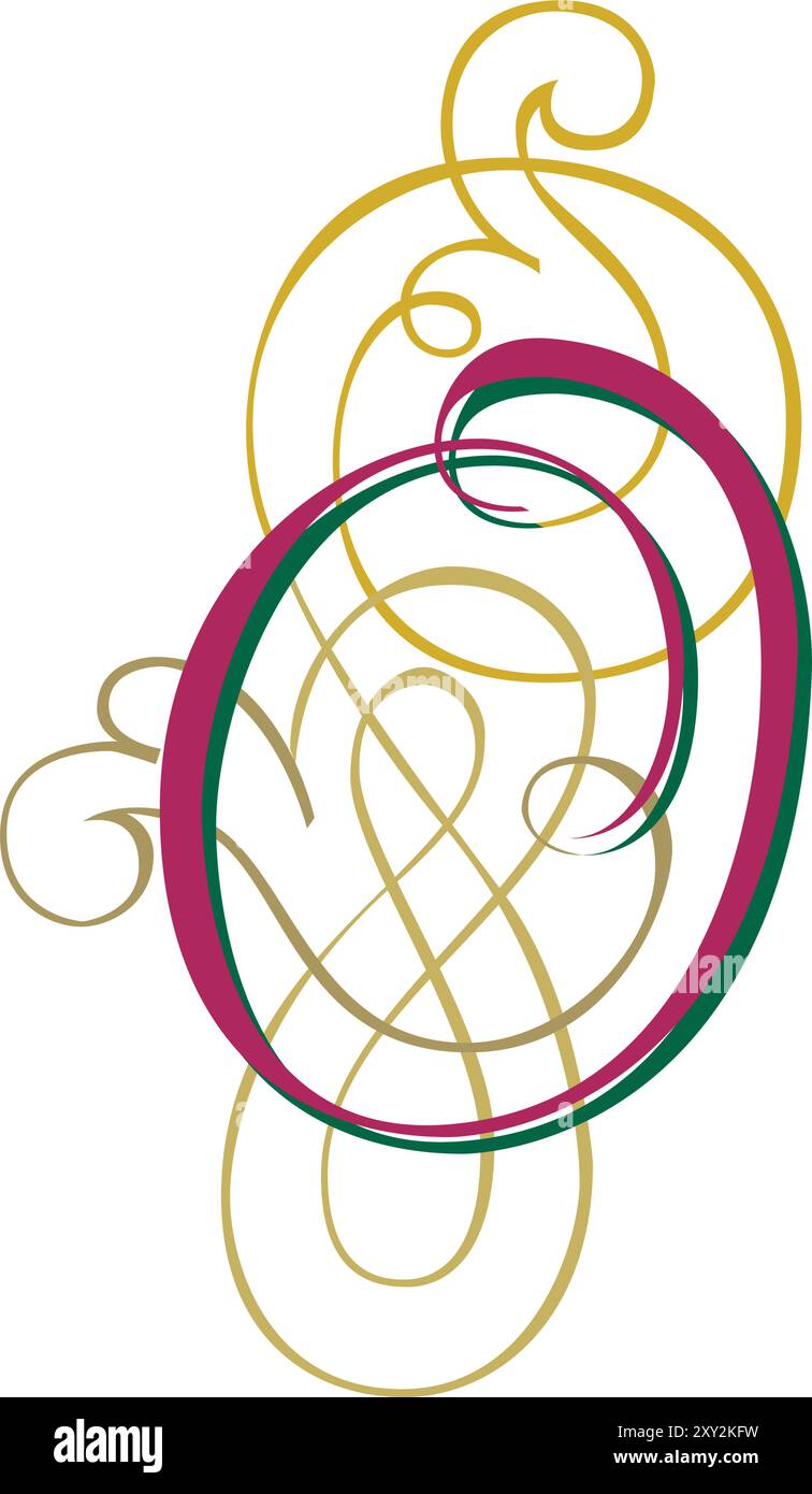 Fantasia Initial Caps Font Capital Letter O vector design illustration ...