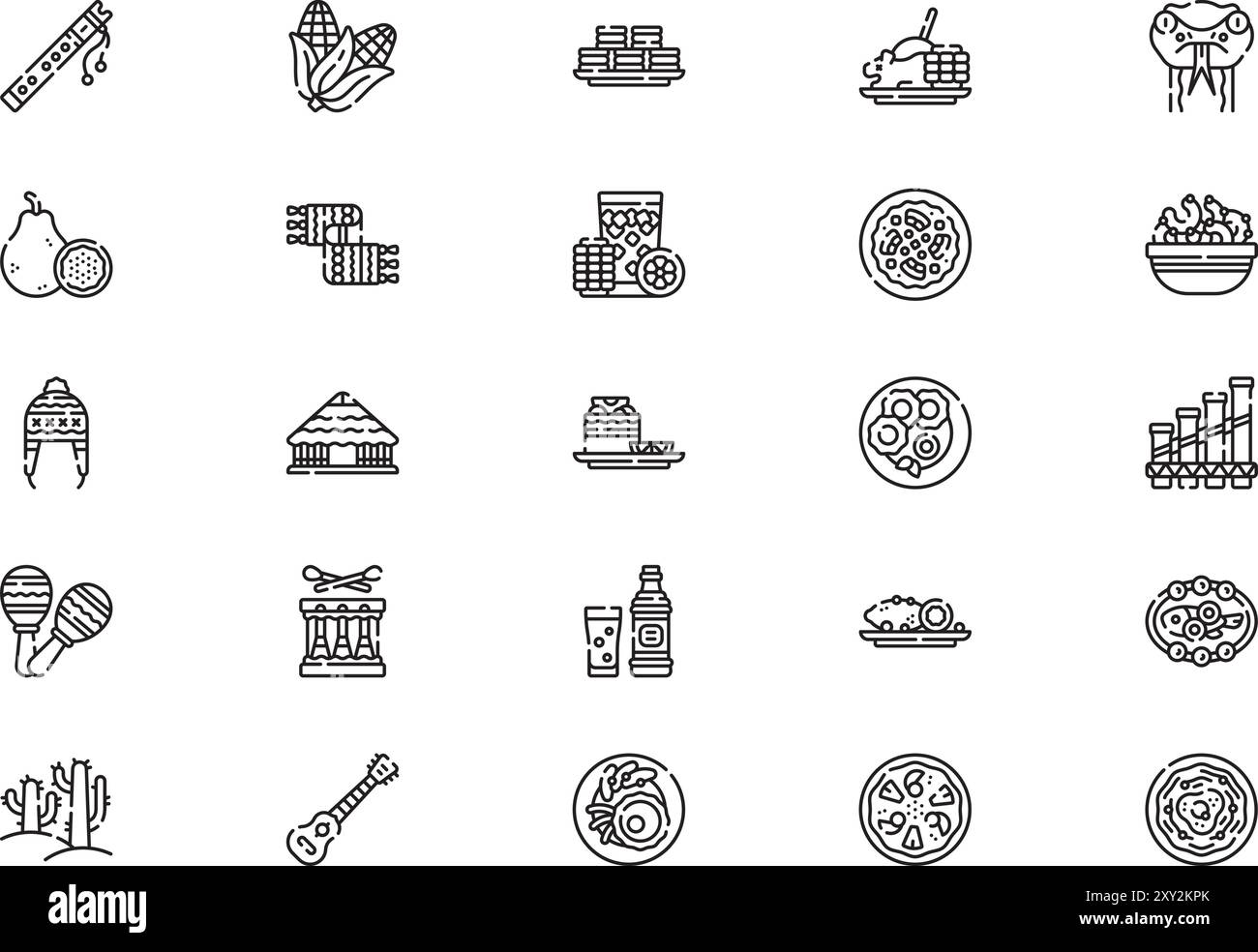 Peru icons collection is a vector illustration with editable stroke ...