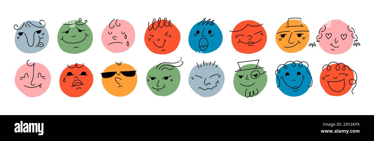 Colorful cartoon character face Stock Vector Image & Art - Alamy