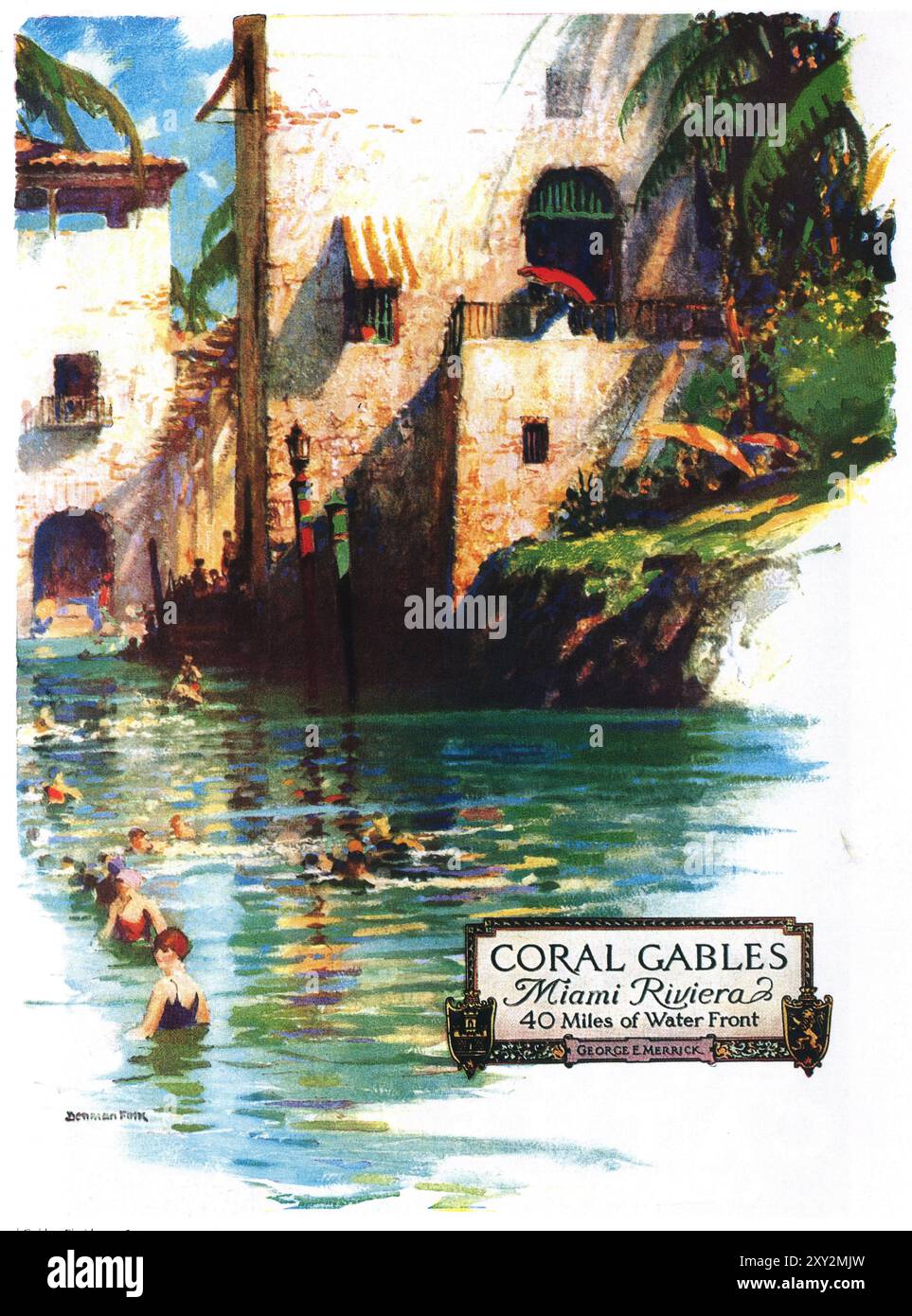 1926 Coral Cables "Miami Riviera" Florida travel ad with Venetian Pool ...