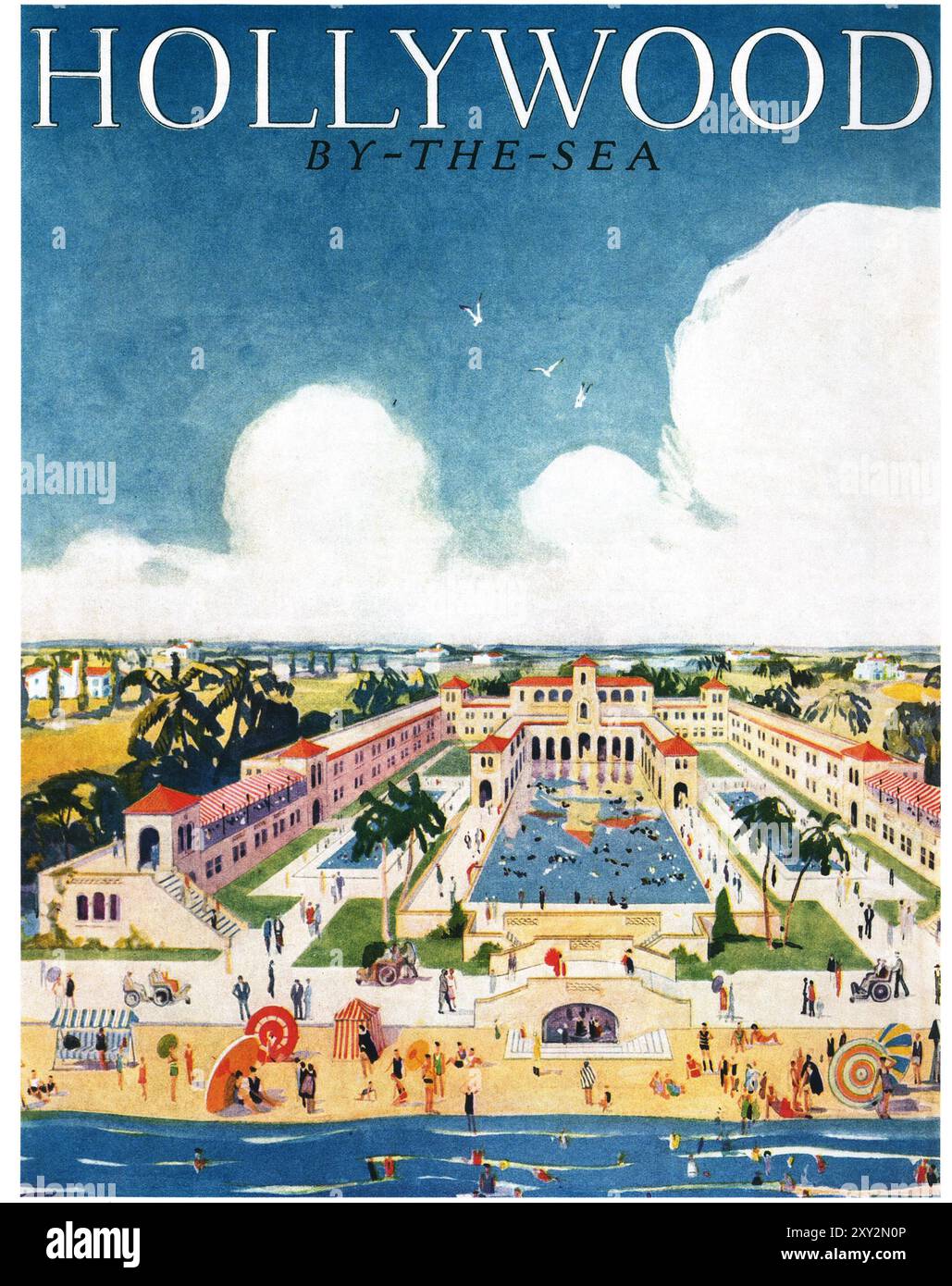 1925 Hollywood By the Sea Hotel Florida poster Stock Photo - Alamy