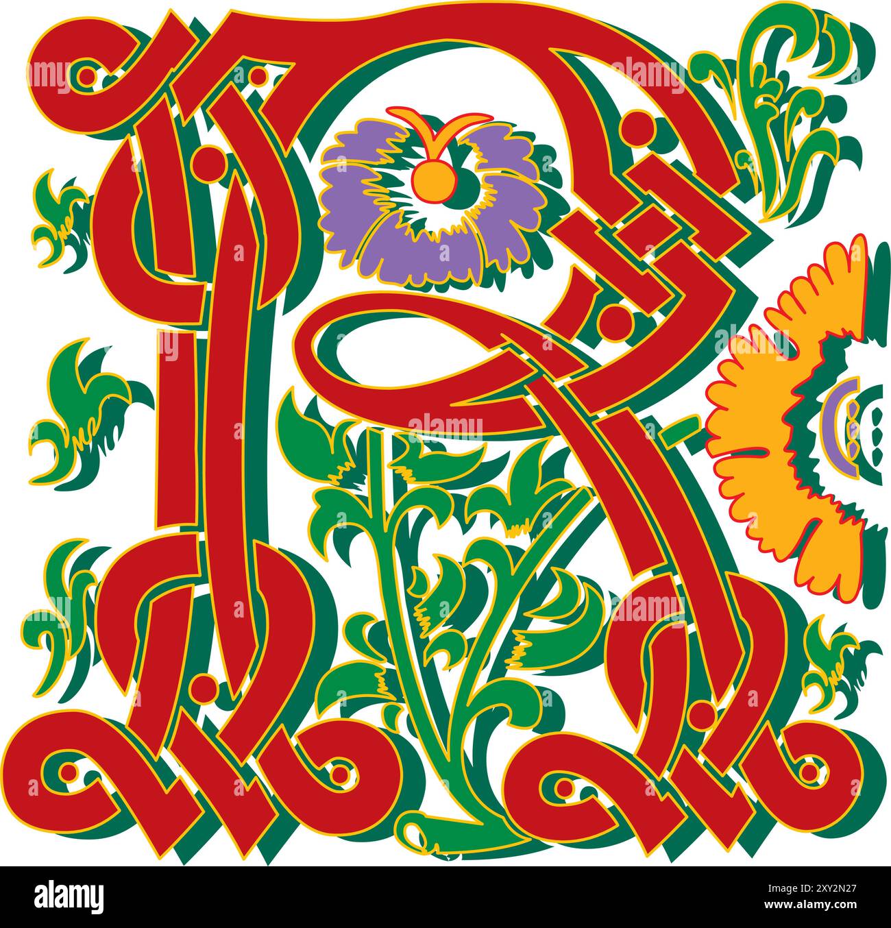 Capital r calligraphy illustration hi-res stock photography and images ...