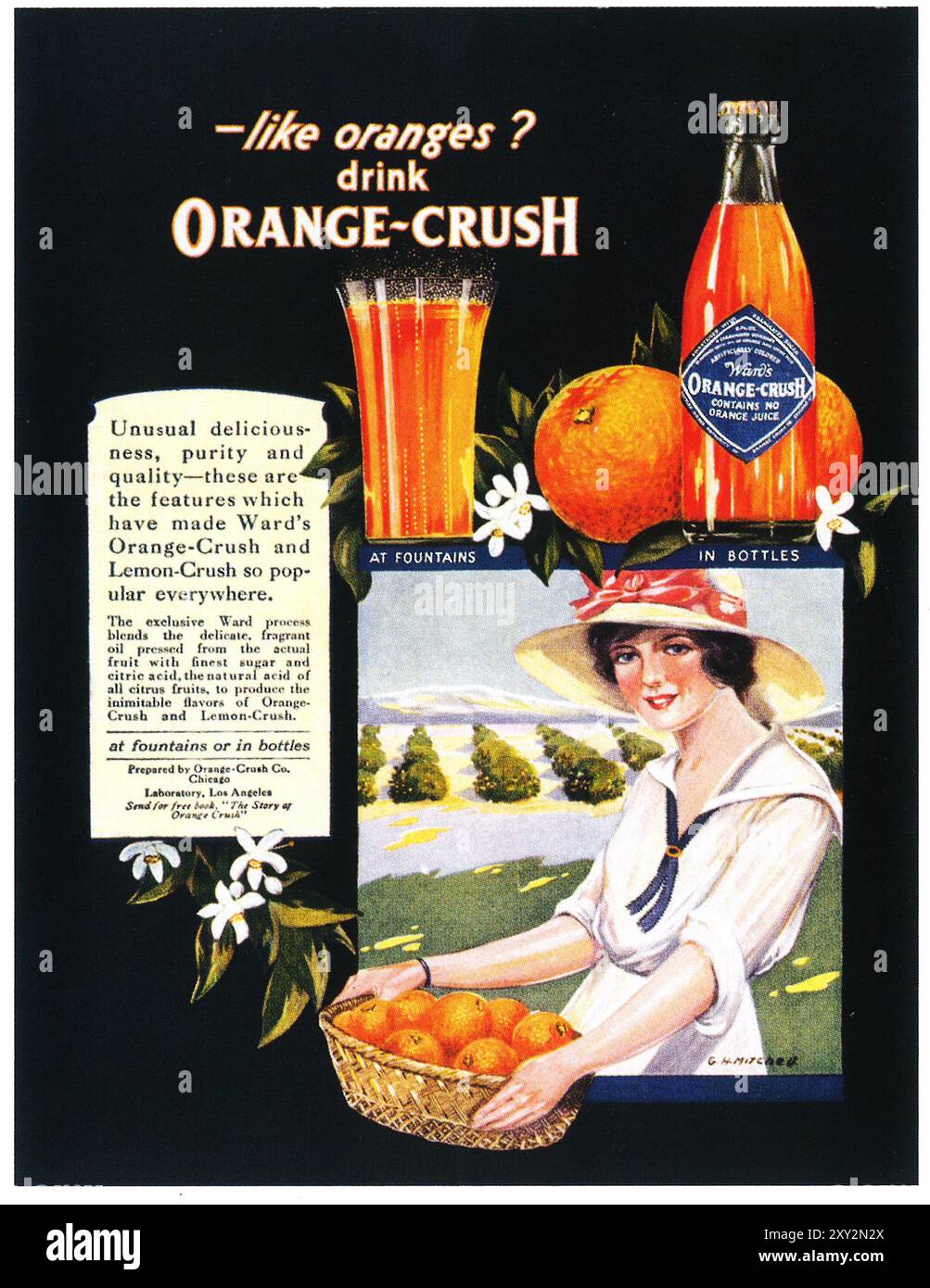 1920 Orange Crush Soft Drink Ad Stock Photo - Alamy