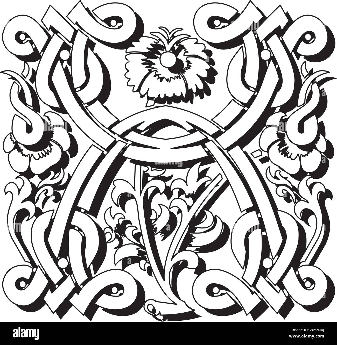 Masselle Initial Caps Font Capital Letter X vector design illustration ...