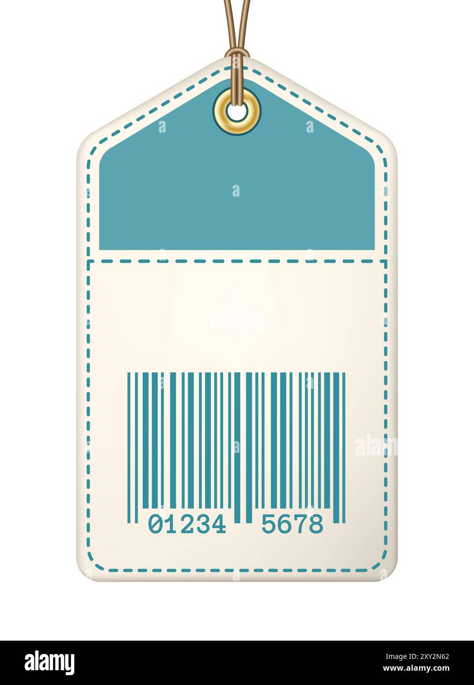 Sale tag with barcode on a string. Retro design with typography ...