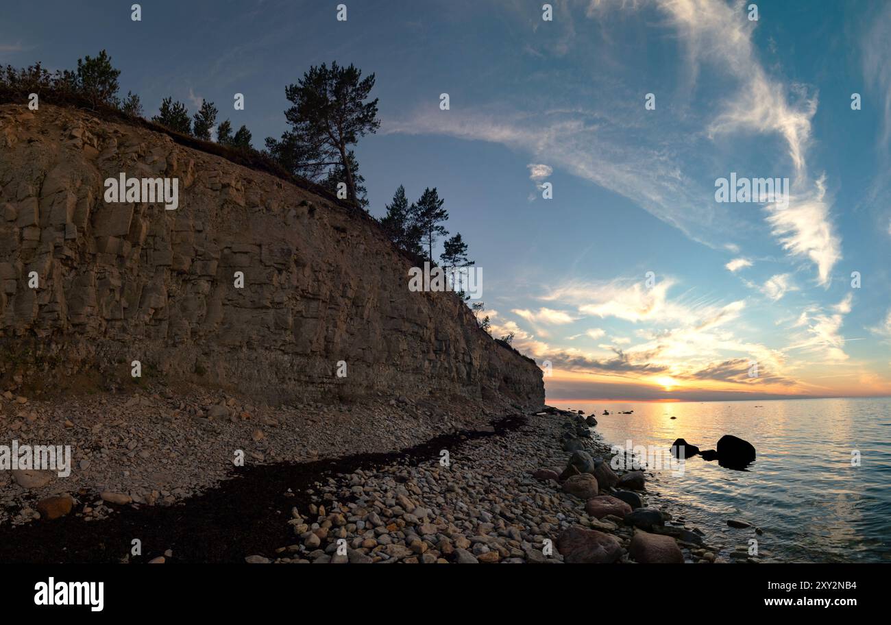 Panorama Sunset landscape. Panga Cliff Seaside Coastline. High stone ...