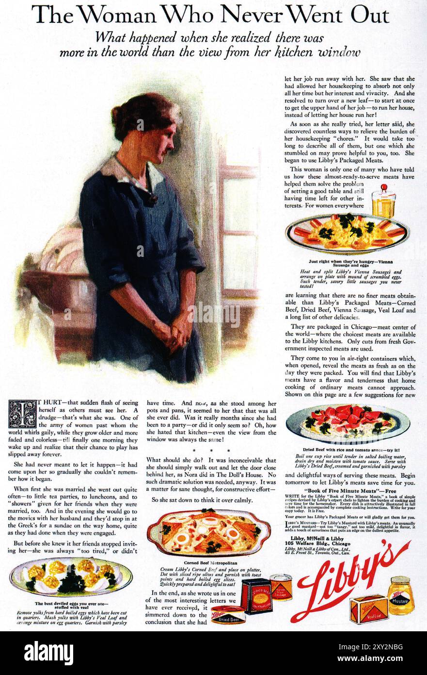 1920 LIBBY'S Canned Meats Ad Stock Photo - Alamy