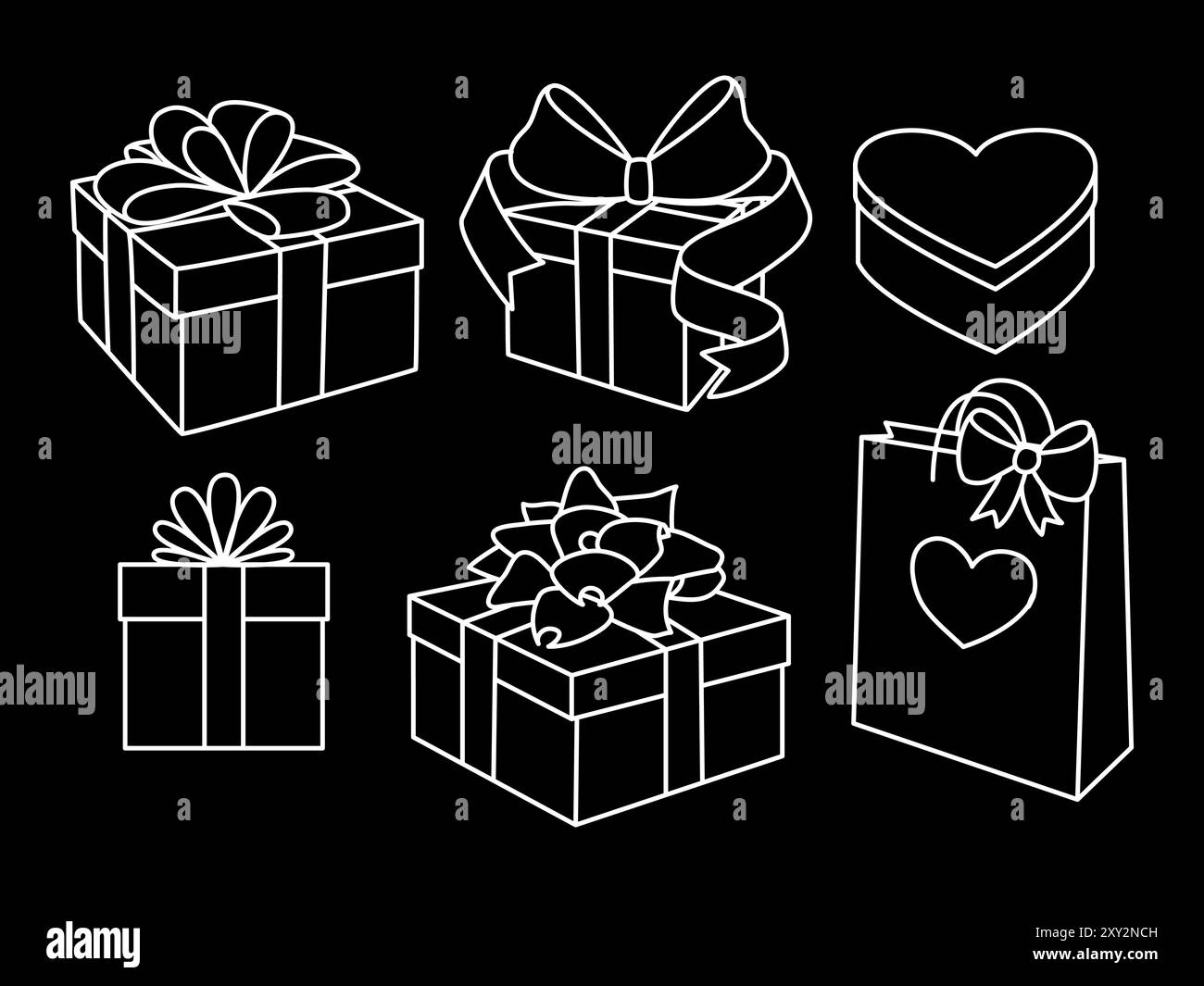 Gift boxes bag Black and White Stock Photos & Images - Alamy