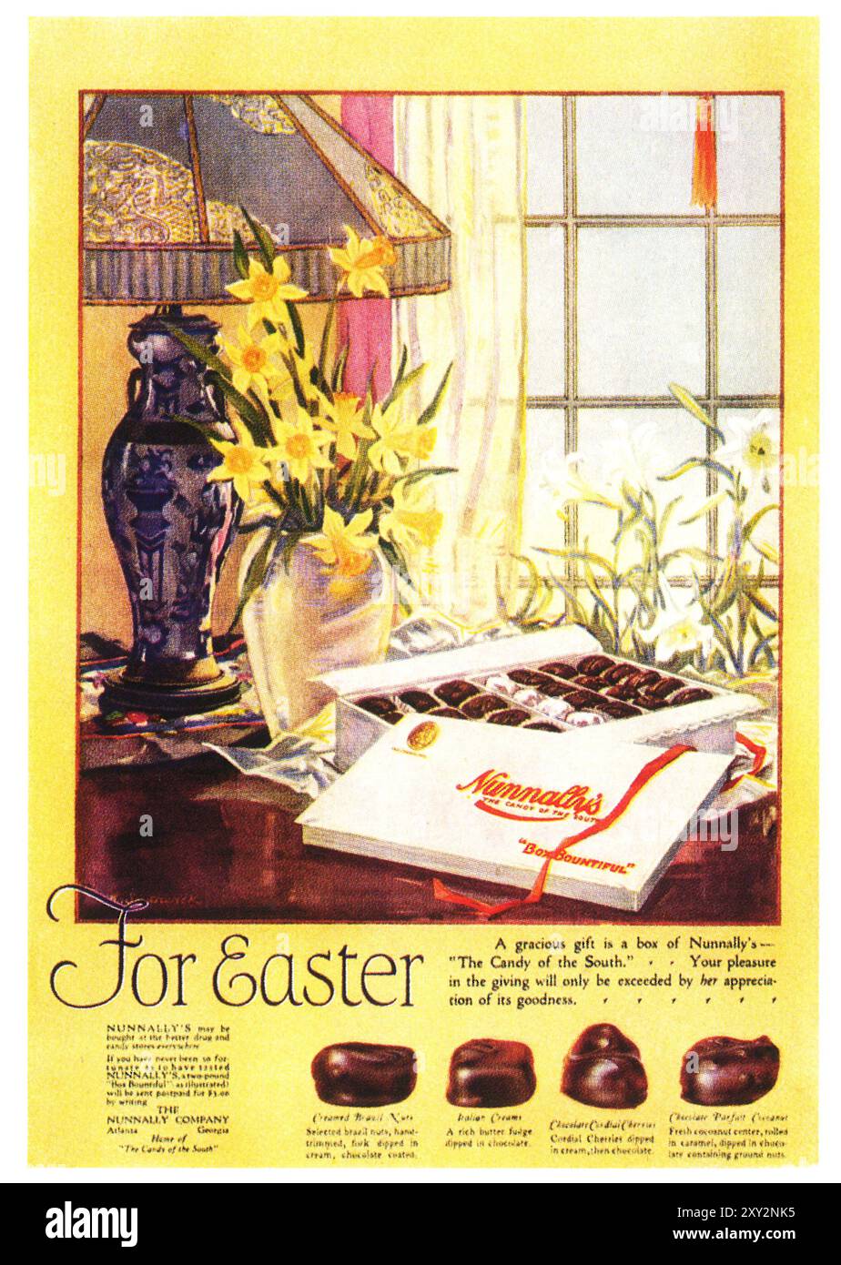 1921 Nunnally's Candy ad - The Candy of the South - For Easter Stock ...