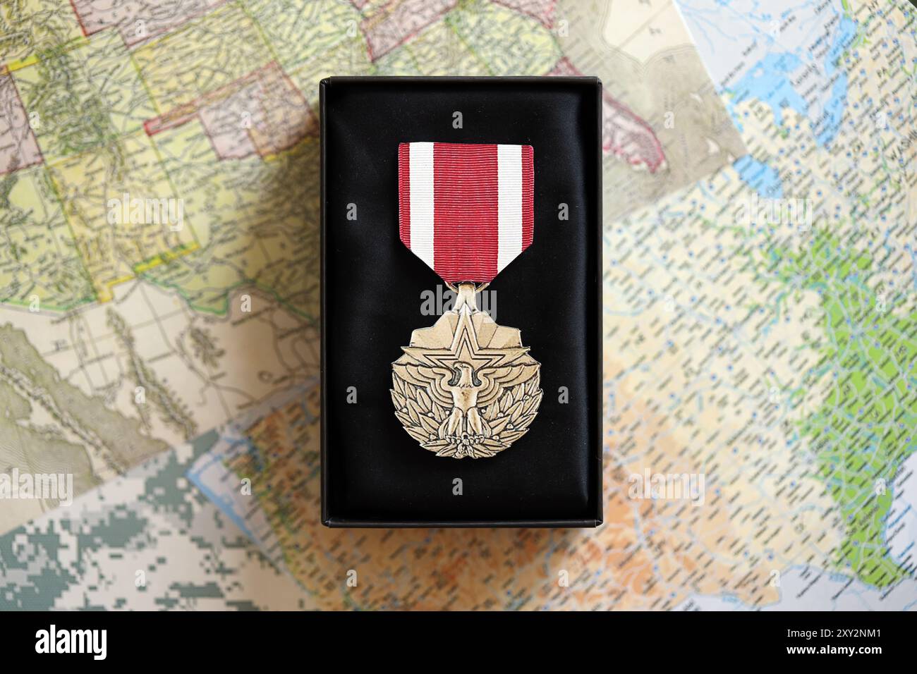 KYIV, UKRAINE - JULY 10, 2024 US Defense Meritorious Service medal ...