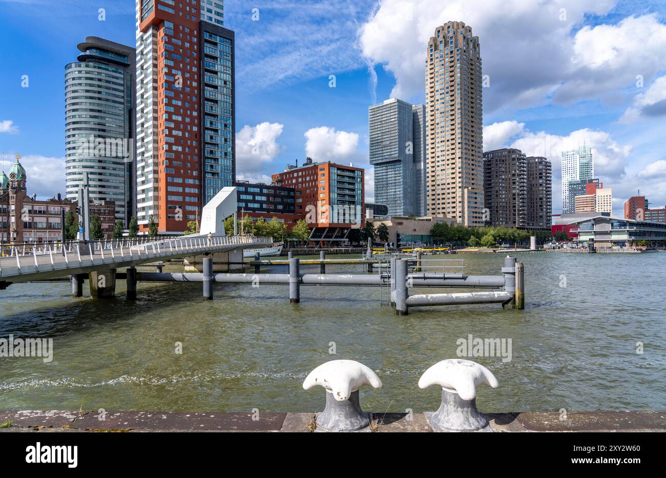 High-rise buildings at Kop van Zuid, , at Rijnhaven harbor basin ...