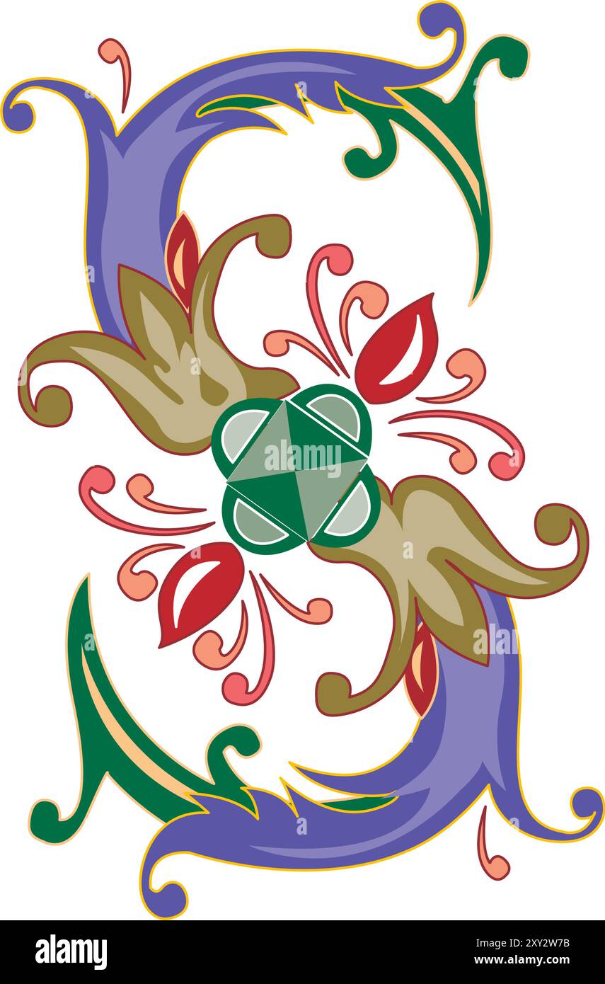 Vincente Initial Caps Font Capital Letter S vector design illustration ...