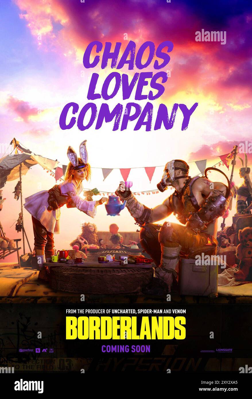 BORDERLANDS, advance poster, from left: Ariana Greenblatt, Florian ...