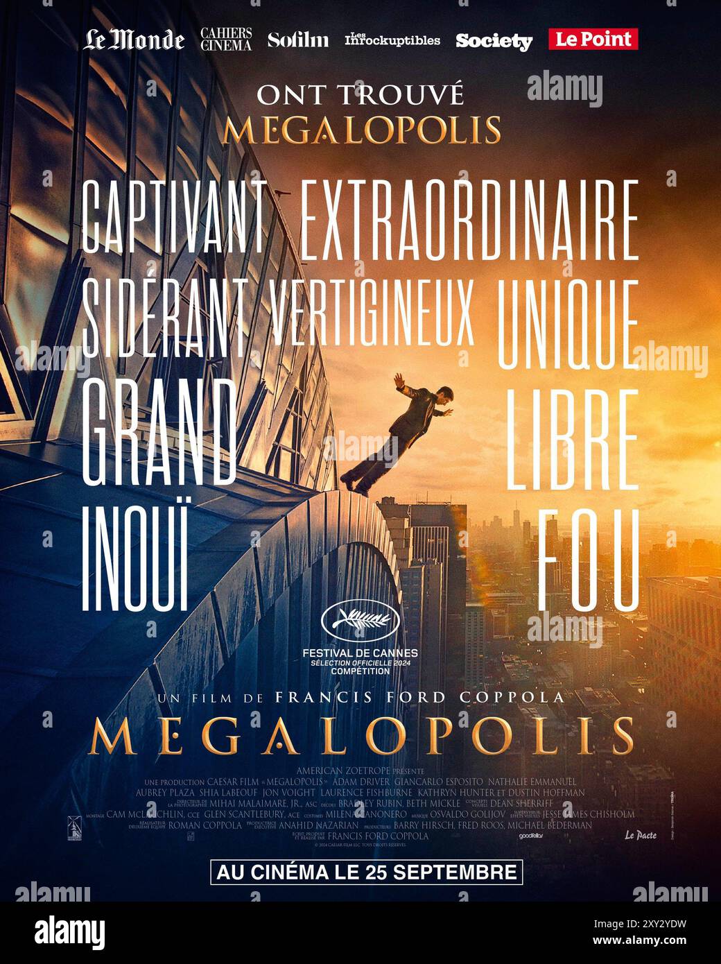 MEGALOPOLIS, French poster, Adam Driver, 2024. © Lionsgate Films ...