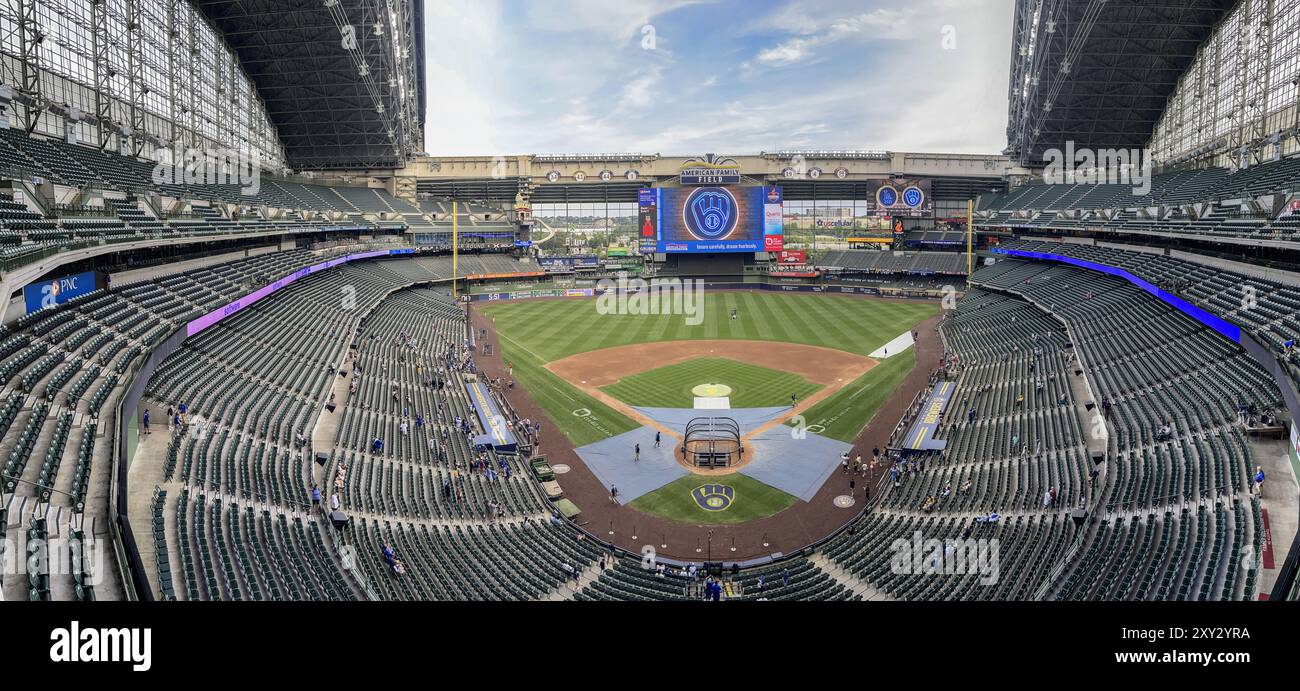 Milwaukee - April 14, 2024: American Family Field panorama, home of the ...