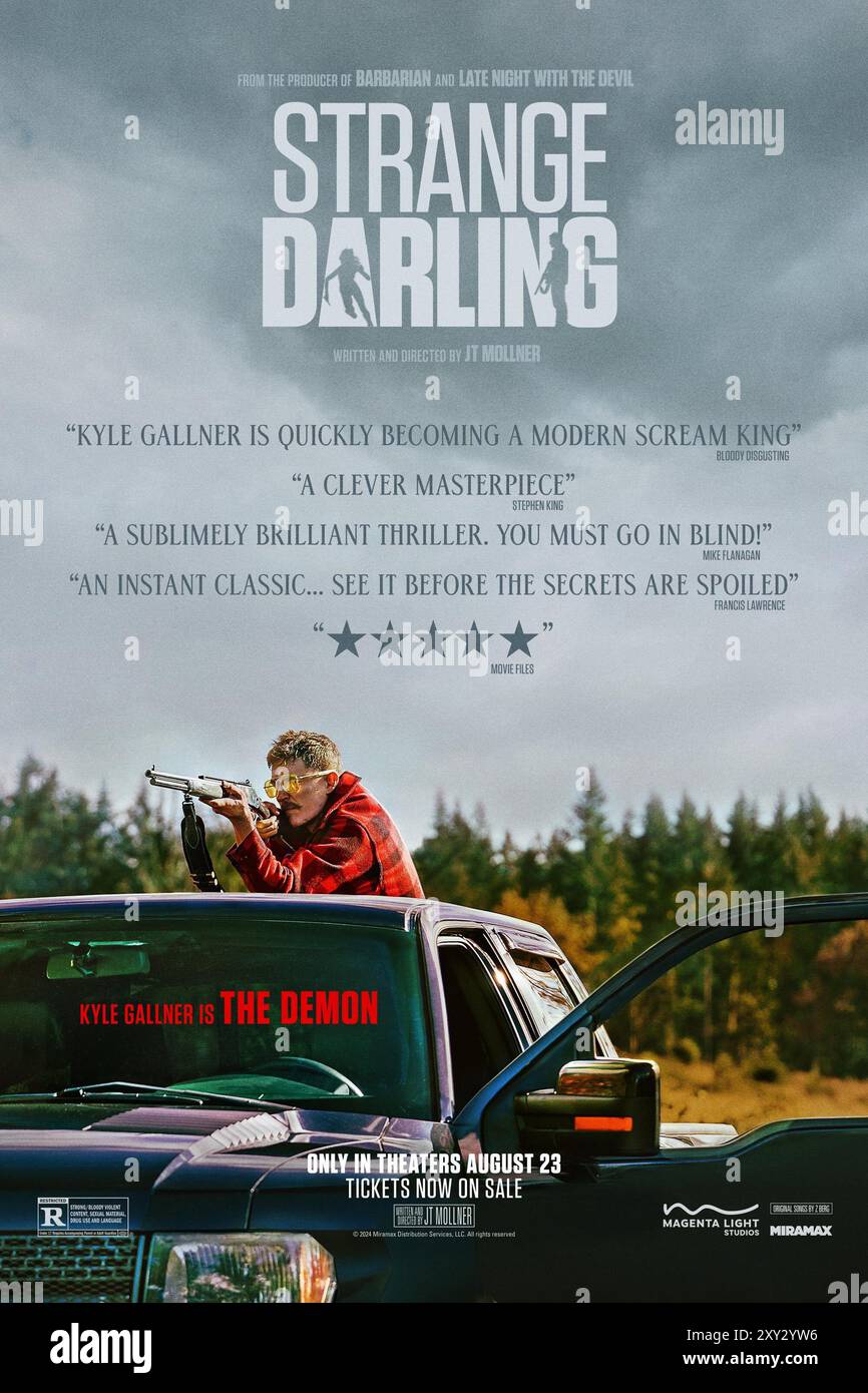 STRANGE DARLING, US poster, Kyle Gallner, 2023. © Magenta Light Studios ...