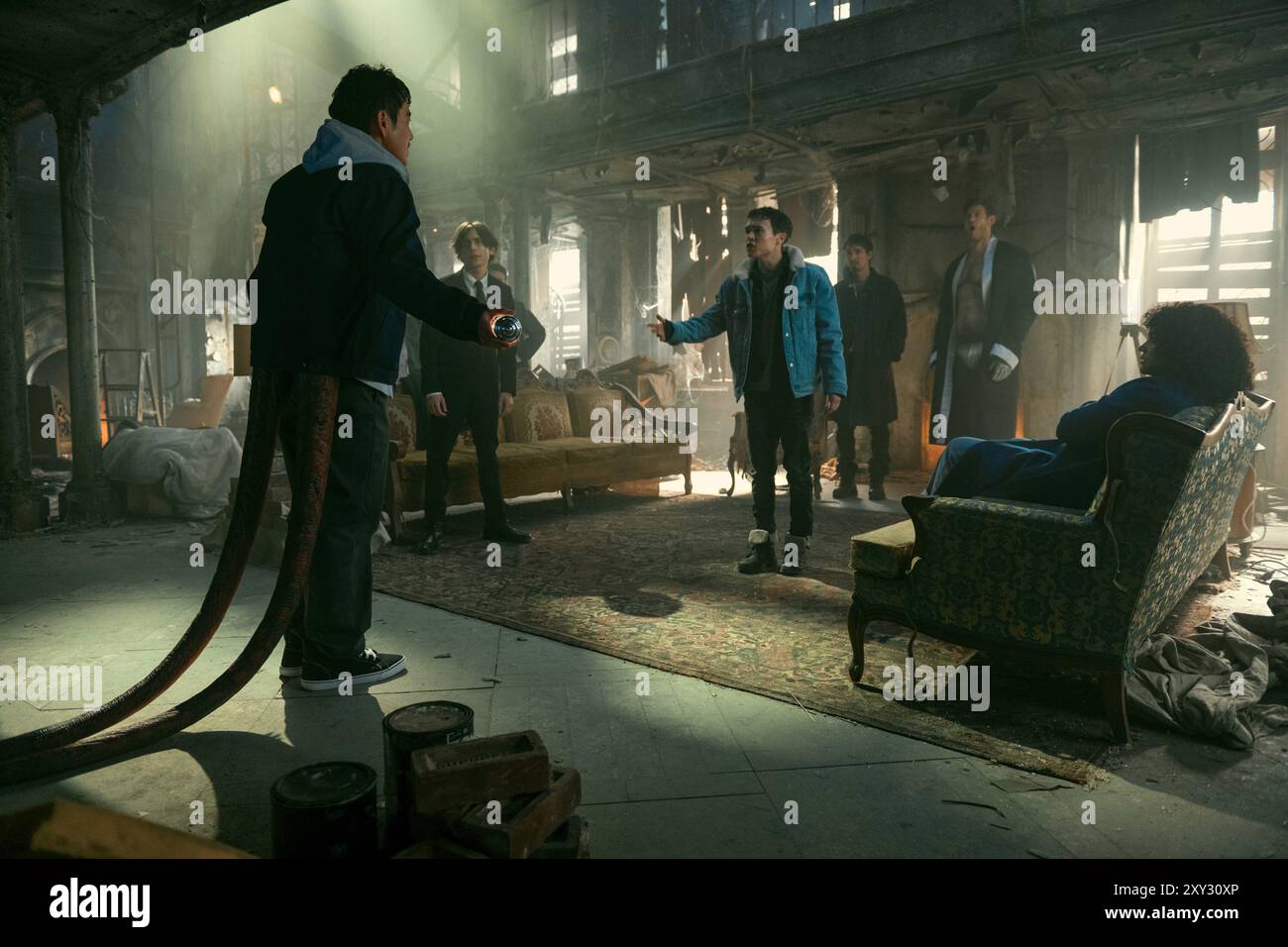 THE UMBRELLA ACADEMY, from left: Justin H. Min, Aidan Gallagher, Elliot ...