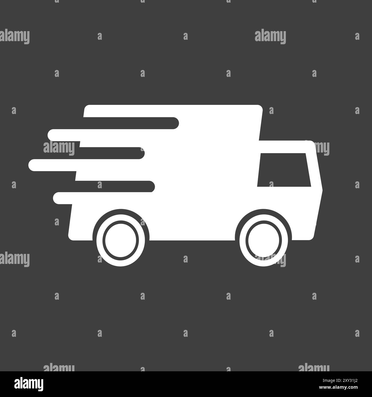 Fast moving shipping delivery truck line art vector icon for ...