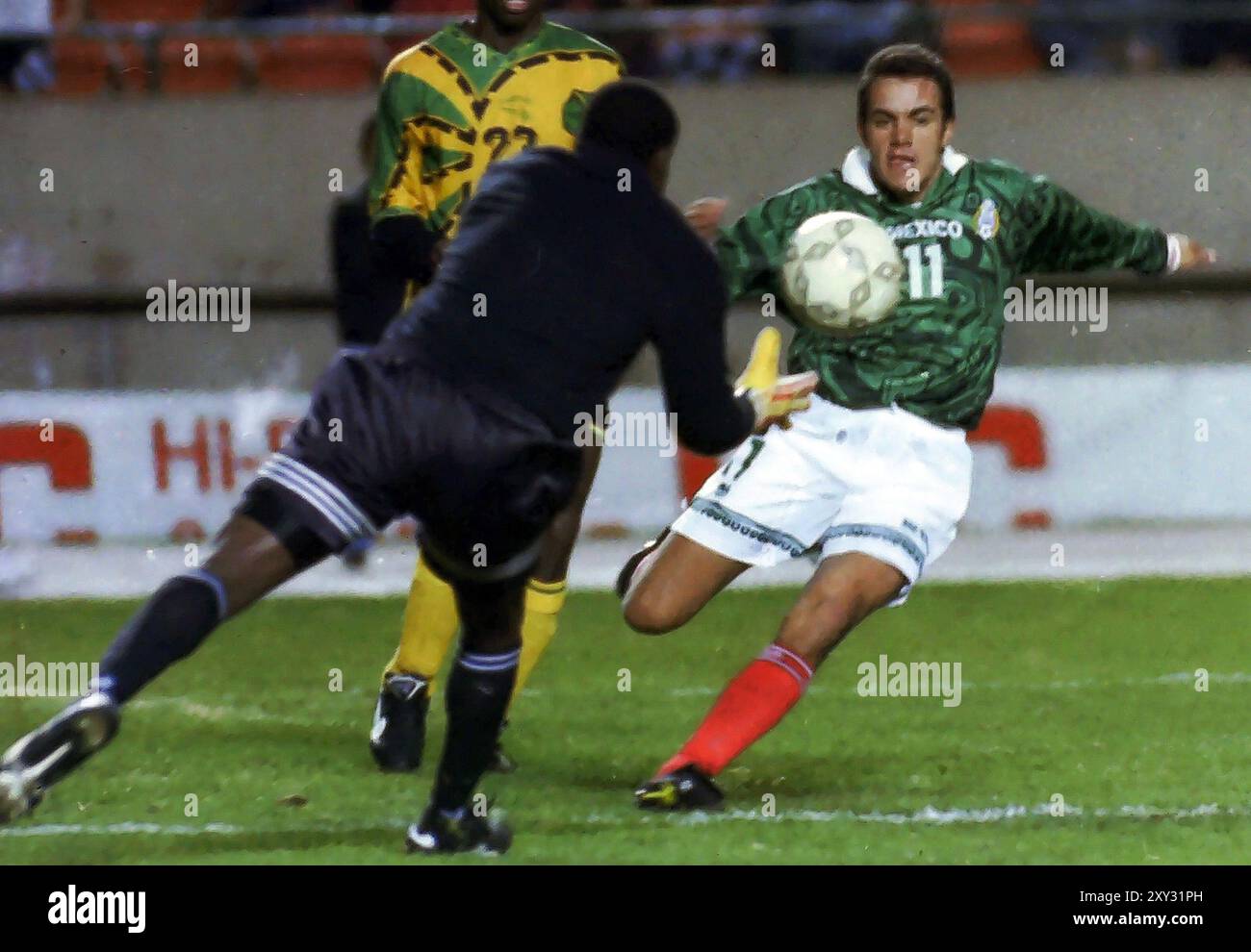 Cuautemoc Blanco playing for Mexico against Jamaico in the 1990's Stock ...