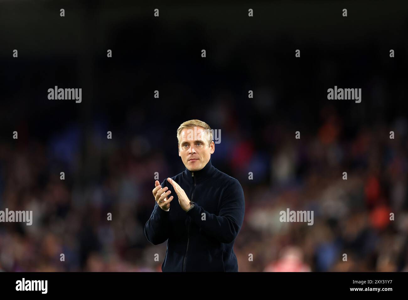 Norwich City manager Johannes Hoff Thorup shows dejection after their ...