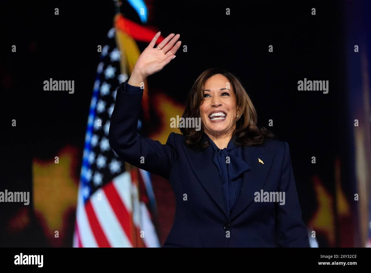 Democratic presidential nominee Vice President Kamala Harris speaks at ...