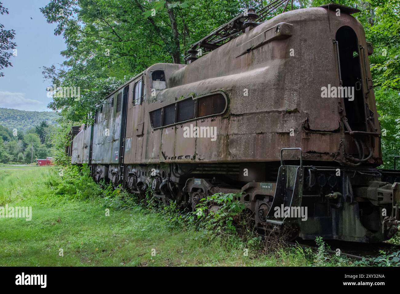 An Electric Pennsylvania Railroad GG1 locomotive sits decommissioned in ...